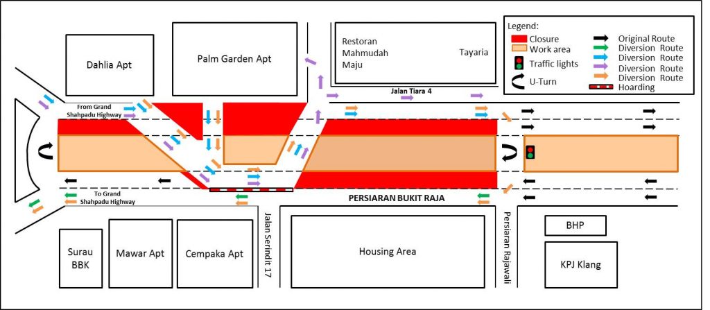 Traffic Notice: Traffic Diversions at Persiaran Bukit Raja, Klang to ...