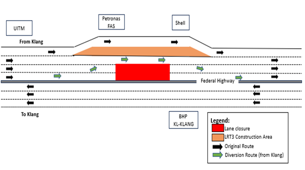 Lane Closures and Traffic Diversions on Federal Highway opposite ...